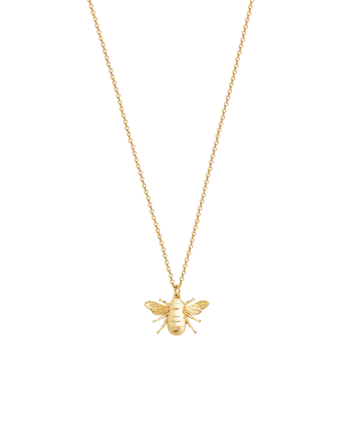FABLE ENGLAND Honey Bee Enamel Pendant Necklace