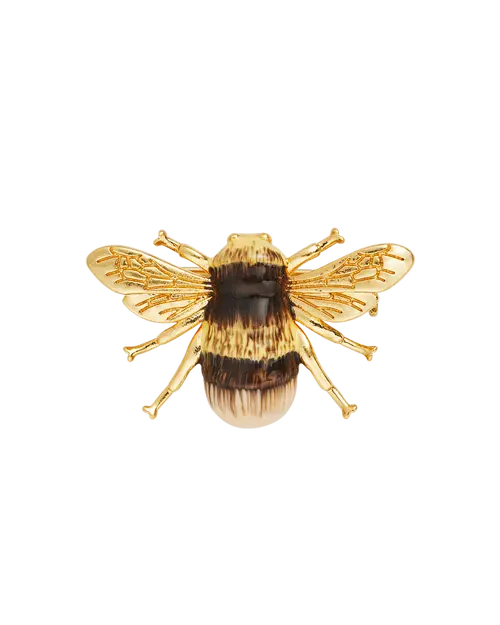 FABLE ENGLAND Honey Bee Brooch - Gold
