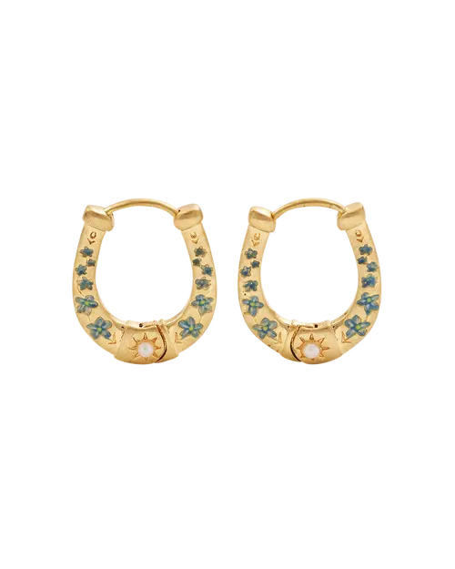 FABLE ENGLAND Lucky In Love Hoop Earrings - Gold