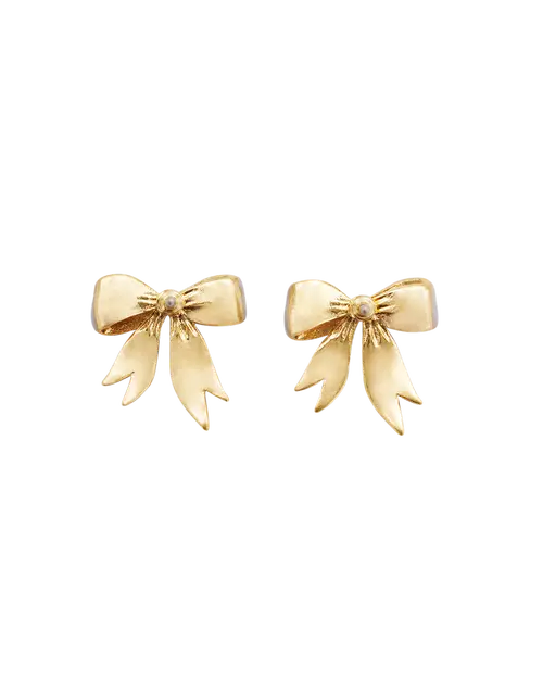 FABLE ENGLAND Forget Me Not Bow Stud Earrings