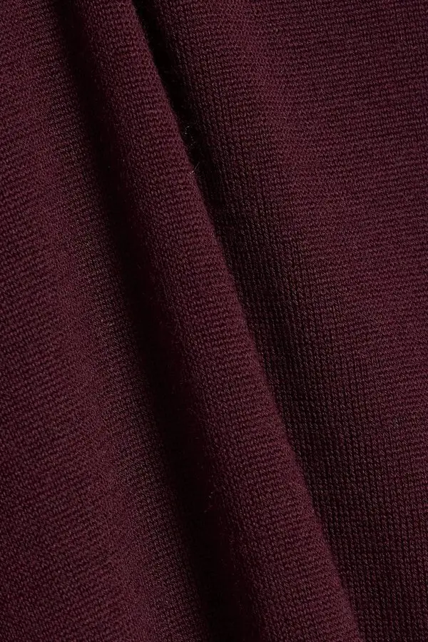 Another Tomorrow Wool Turtleneck Sweater - Burgundy