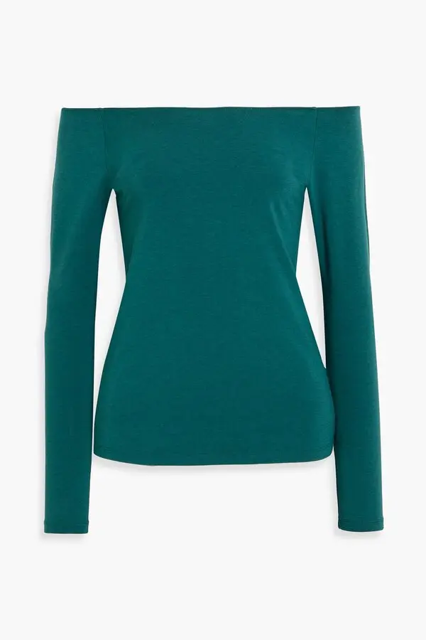 Another Tomorrow Off-the-shoulder Stretch-jersey Top