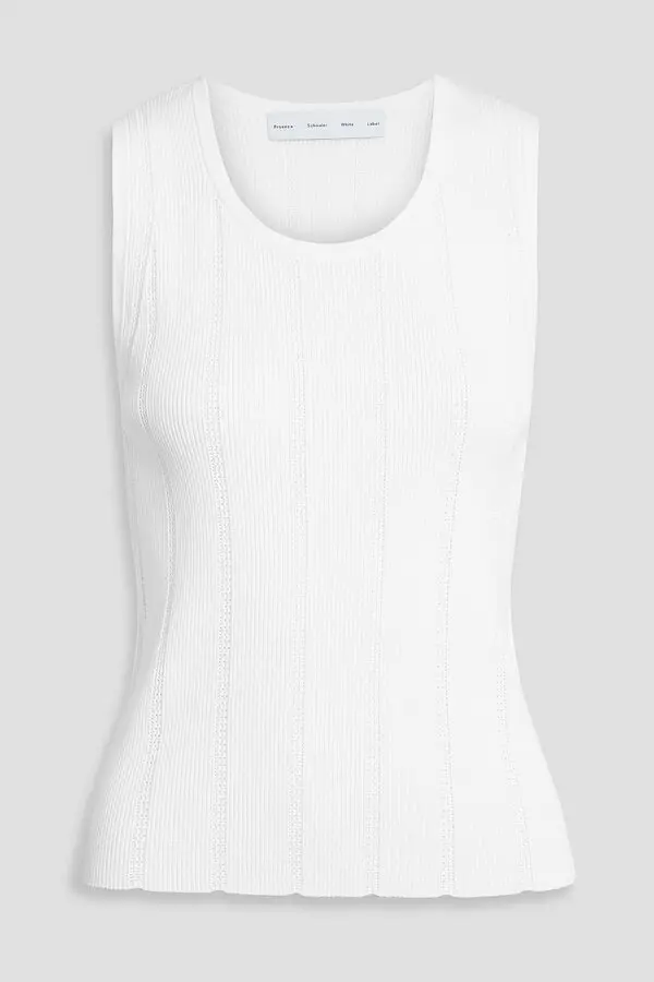 Proenza Schouler Perry Pointelle-knit Top - White