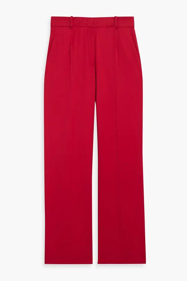 Another Tomorrow Wool-blend Twill Wide-leg Pants