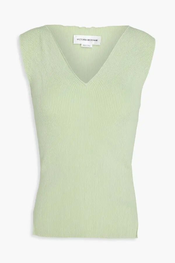 Victoria Beckham Ribbed Cotton-blend Top