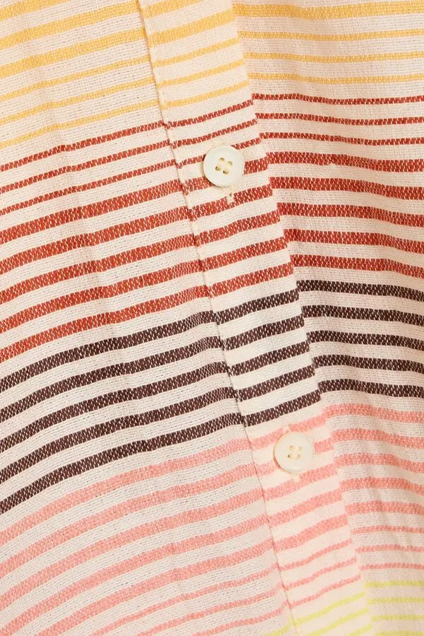 LEMLEM Striped Cotton-blend Maxi Shirt Dress
