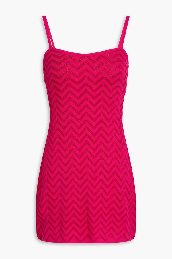 Missoni Crochet-knit Cotton-blend Mini Dress - Fuchsia