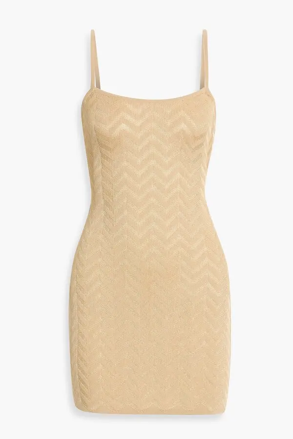 Missoni Crochet-knit Cotton-blend Mini Dress - Sand