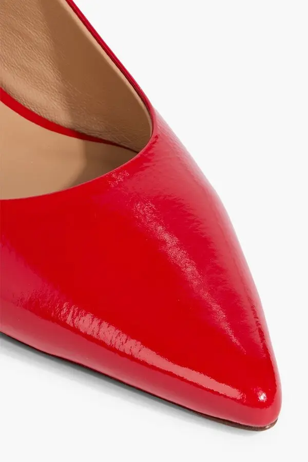 MANSUR GAVRIEL Patent Leather Slingback Pumps - Red