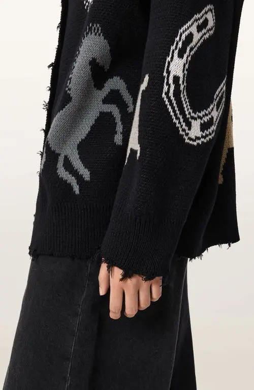 ALLSAINTS Hester Western Cotton Jacquard Cardigan