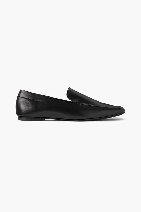 Staud Becks Leather Loafers - Black