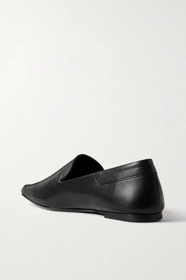 Staud Becks Leather Loafers - Black