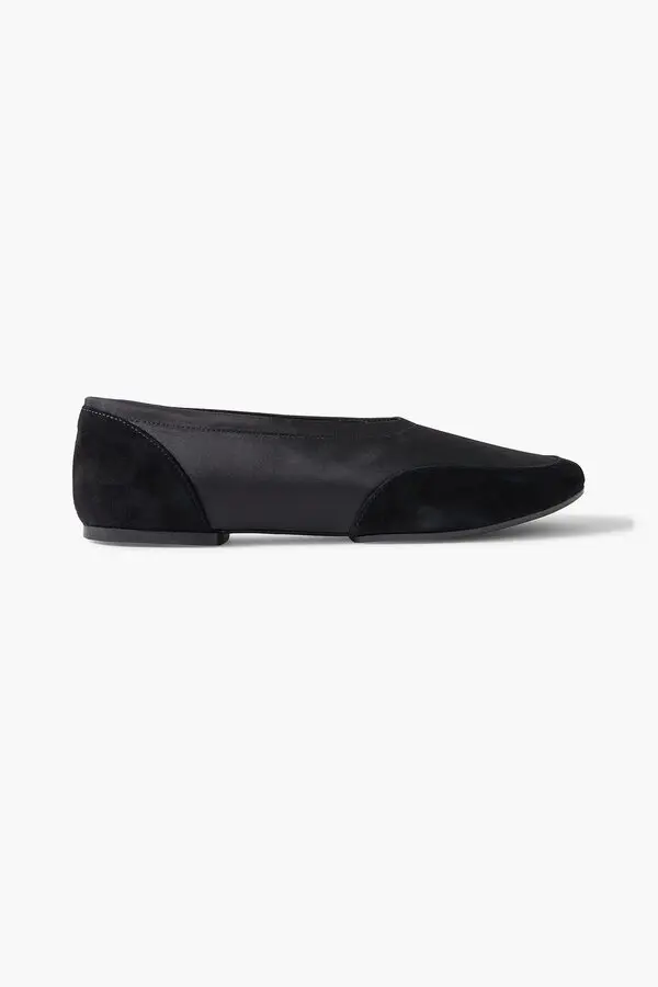 Staud Alba Sport Suede Ballet Flats - Black