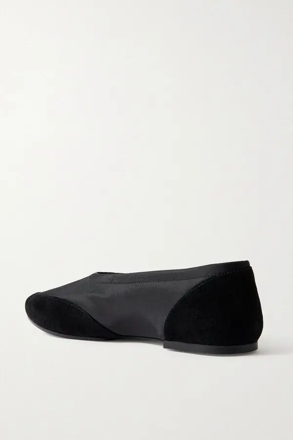 Staud Alba Sport Suede Ballet Flats - Black
