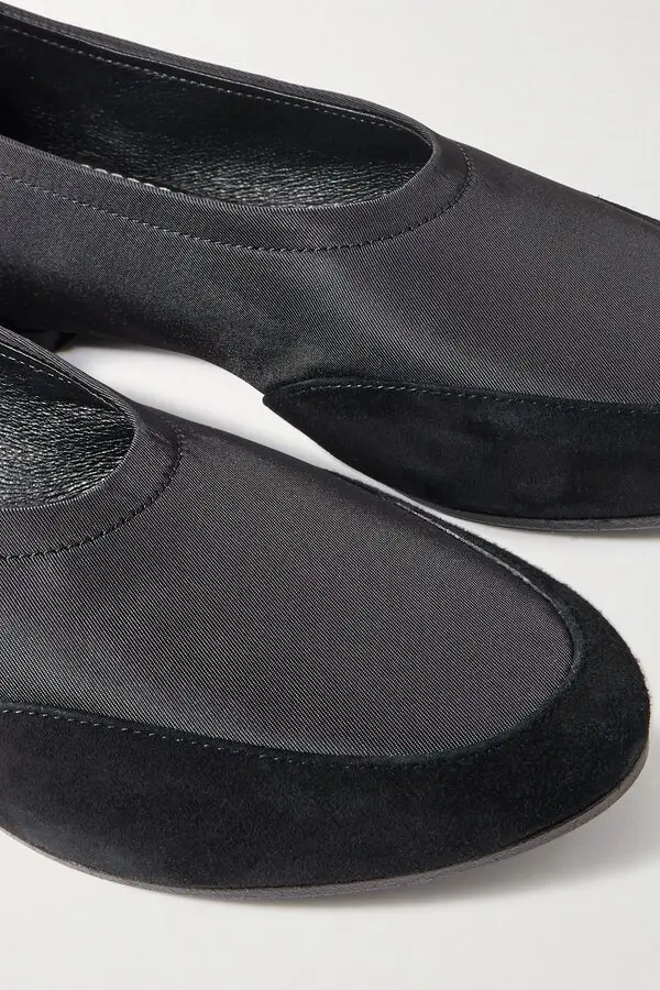 Staud Alba Sport Suede Ballet Flats - Black
