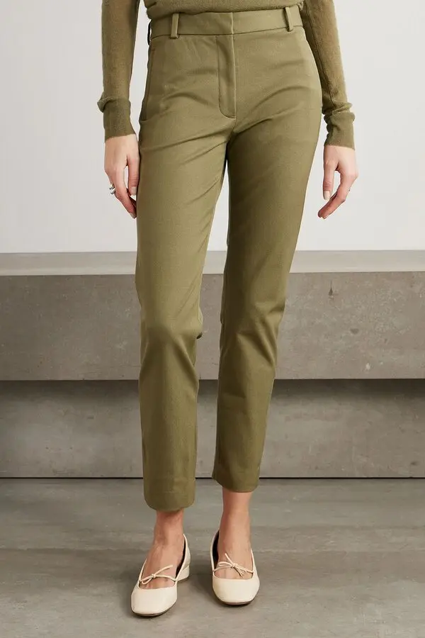 JOSEPH Cropped Slim-leg Twill Pants