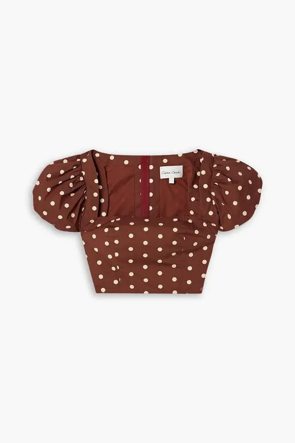 Cara Cara Bridgetown Polkadot Cotton-poplin Top - Brown