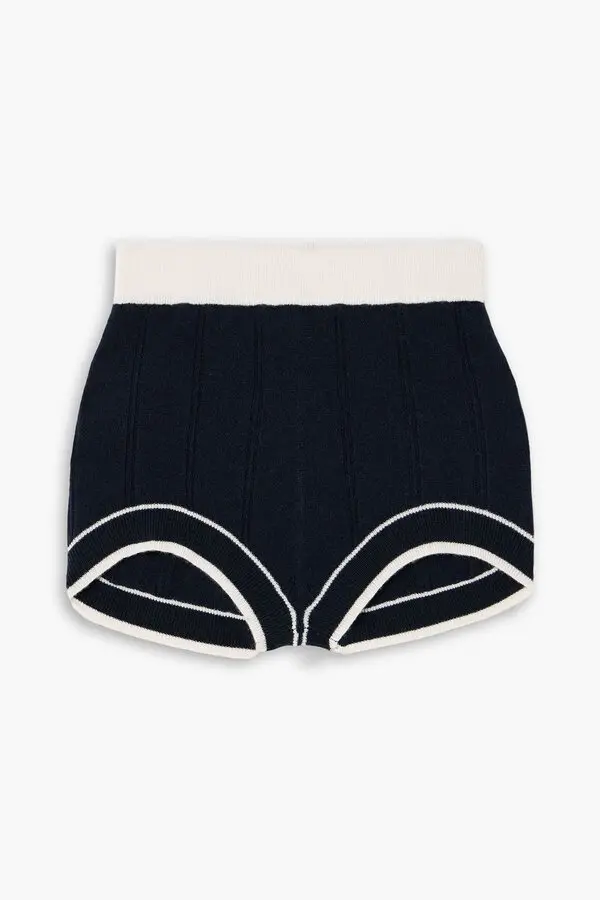 Guest In Residence Ribbed High-rise Cashmere Shorts - Midnight Blue