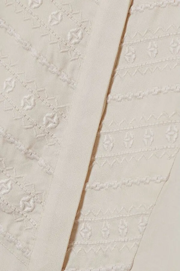 MARANT ETOILE Britten Embroidered Lyocell Shirt - Ecru