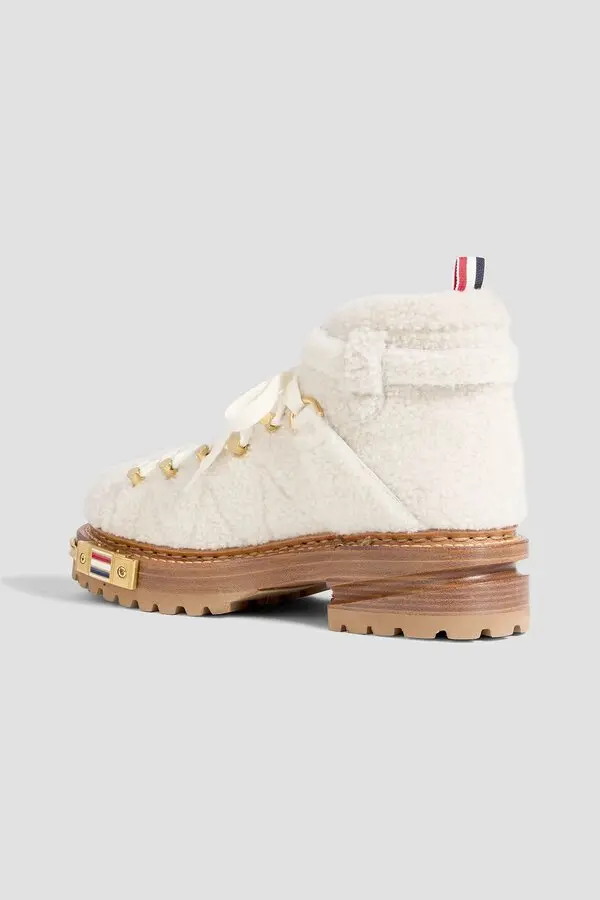 Thom Browne Embellished Shearling Hiking Boots
