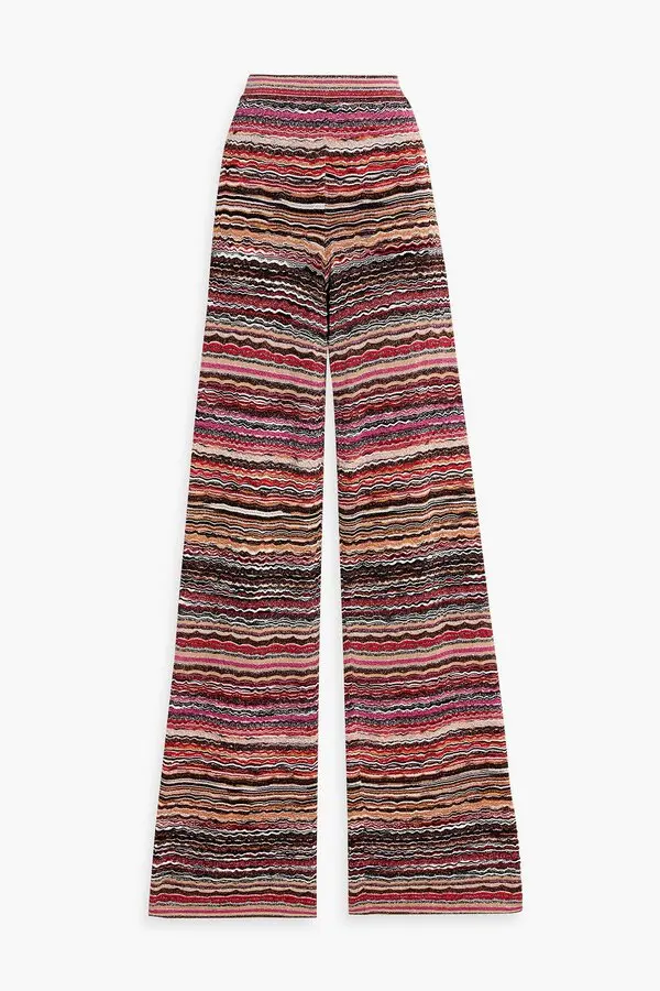 Missoni Metallic Crochet-knit Wide-leg Pants - Black