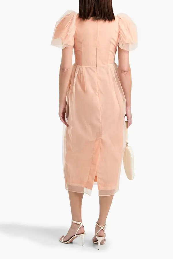 Simone Rocha Layered Crepe And Tulle Midi Dress