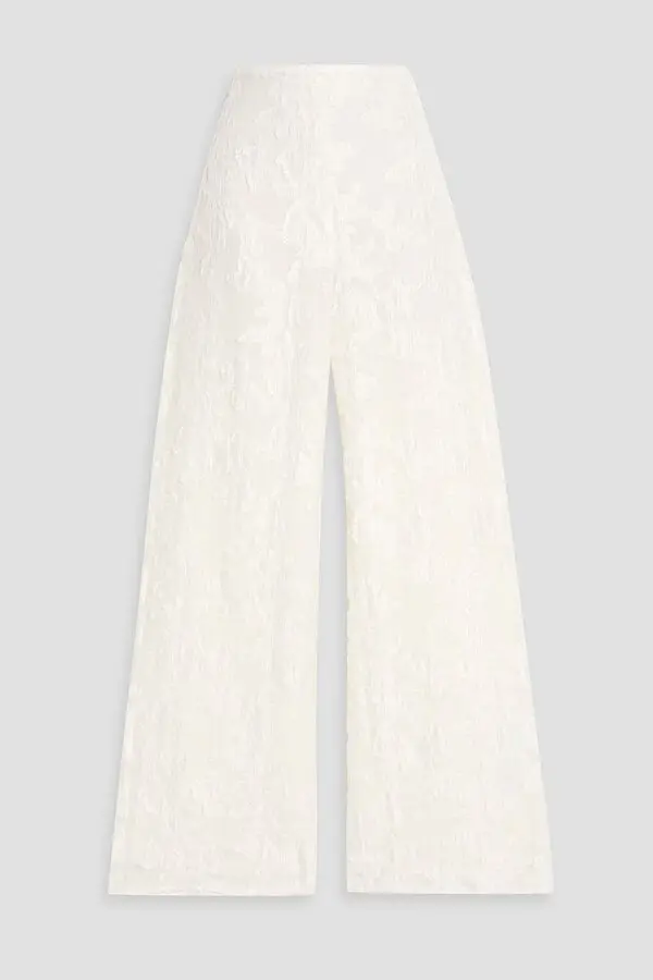 Cult Gaia Lane Fil Coupé Organza Wide-leg Pants - Ivory