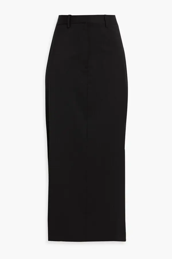 Helmut Lang Zip-detailed Wool-twill Midi Skirt