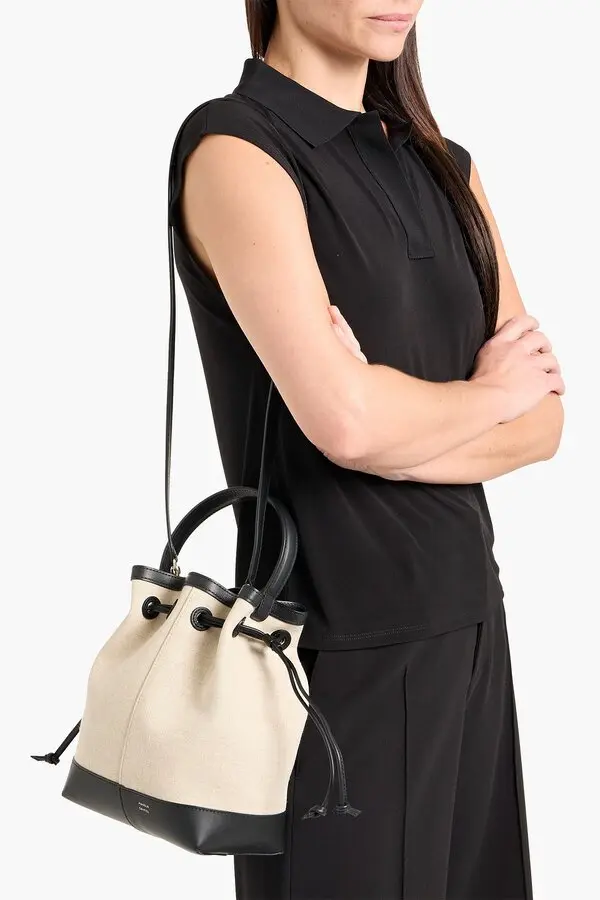MANSUR GAVRIEL Dea Leather-trimmed Canvas Bucket Bag