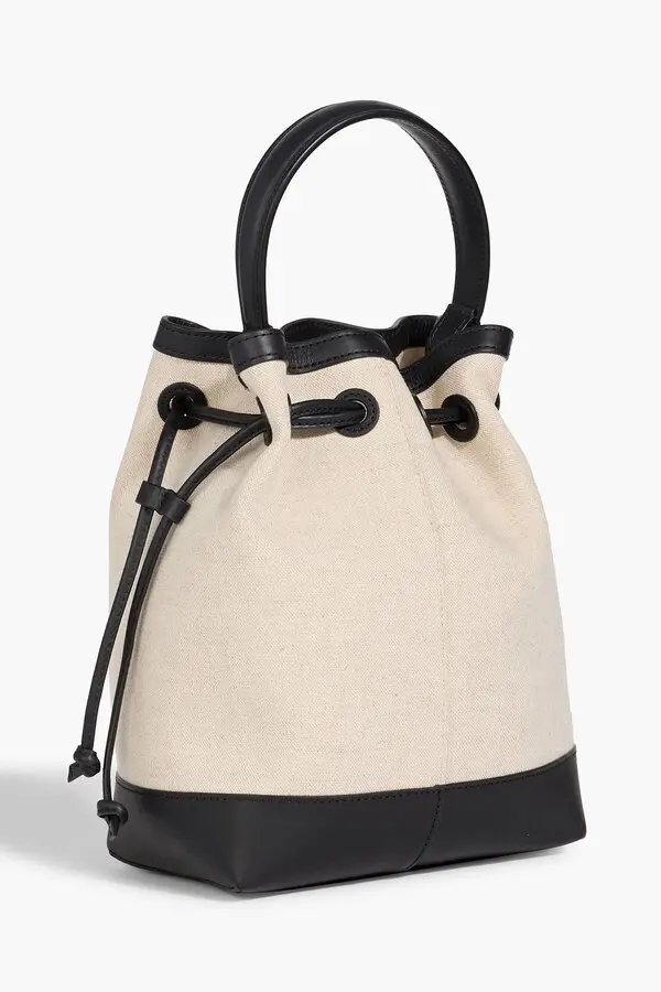 MANSUR GAVRIEL Dea Leather-trimmed Canvas Bucket Bag