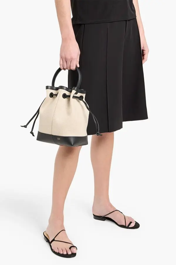 MANSUR GAVRIEL Dea Leather-trimmed Canvas Bucket Bag