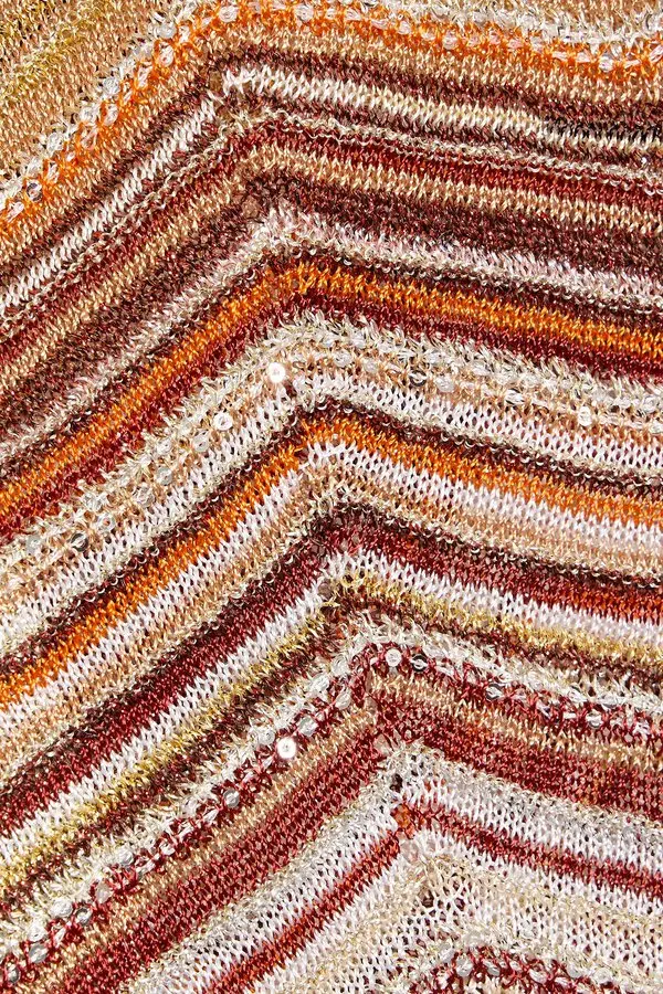 Missoni Sequin-embellished Metallic Crochet-knit Cardigan - Orange