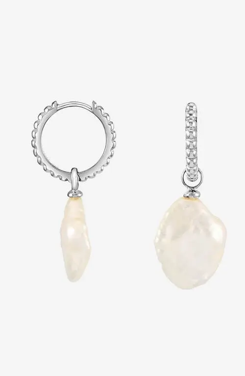 DOWER & HALL Keshi Pearl Hoop Earrings - Sterling Silver