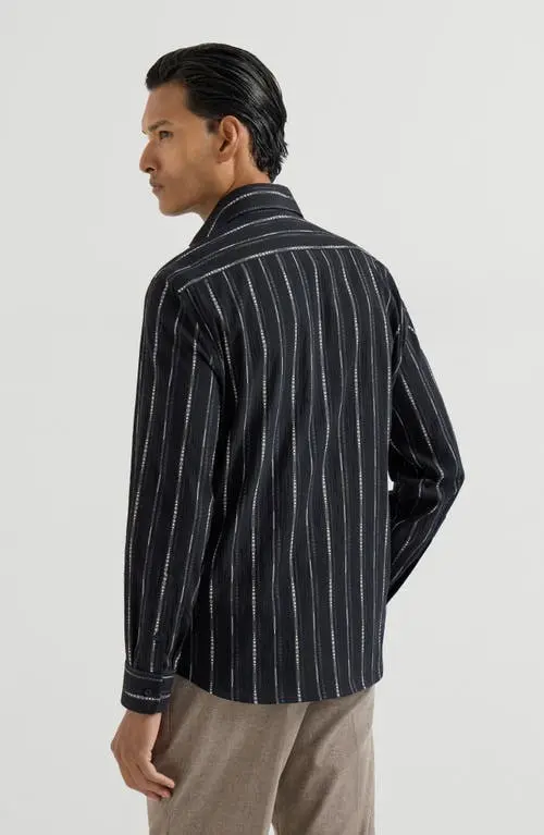 Brunello Cucinelli Seersucker Shirt - Black