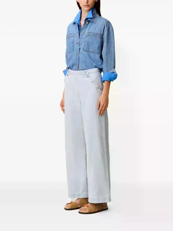 Claudie Pierlot Buttoned Wide-leg Jeans