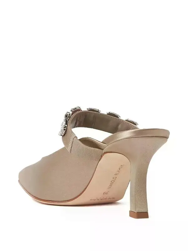 Manolo Blahnik Crystal-embellished Mules