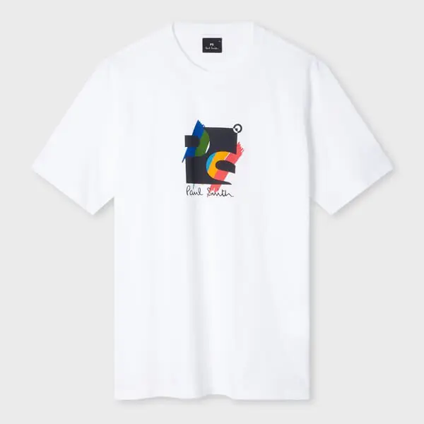 Paul Smith Organic Cotton 'square Logo' T-shirt - White