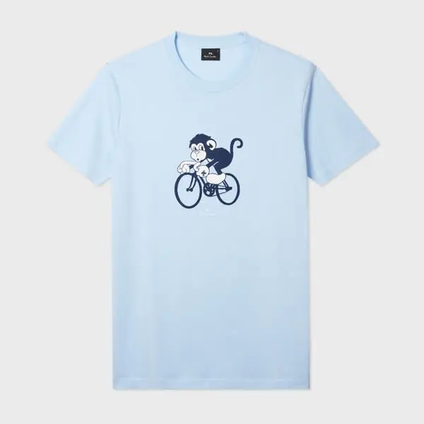 Paul Smith Slim-fit Sky 'cycling Monkey' Print T-shirt