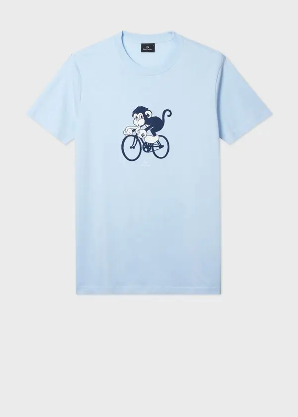 Paul Smith Slim-fit Sky 'cycling Monkey' Print T-shirt