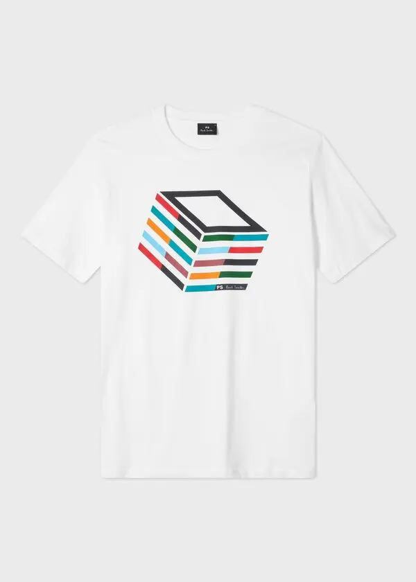 Paul Smith Stripe Cube' Print T-shirt