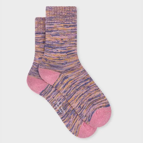 Paul Smith Cotton-blend Marl Crew Socks - Pink