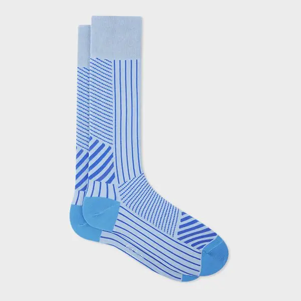 Paul Smith Striped Crew Socks - Blue