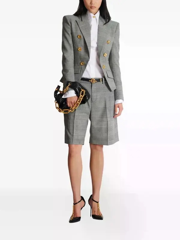 Balmain Prince Of Wales Jacquard Blazer - Grey