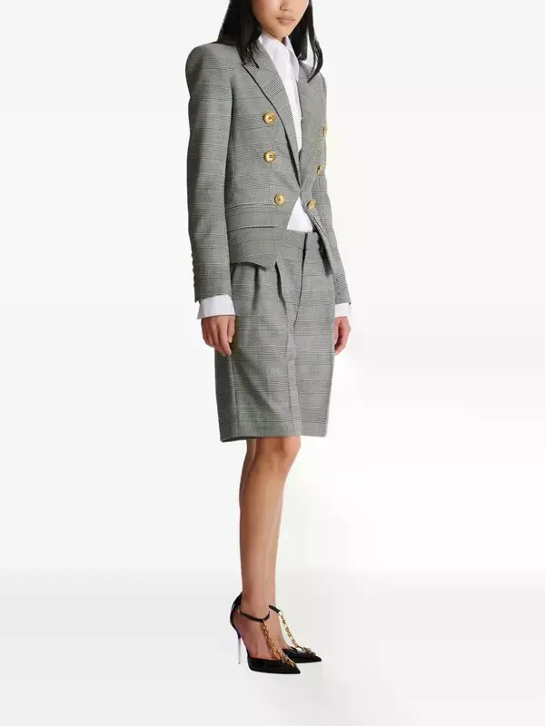Balmain Prince Of Wales Jacquard Blazer - Grey