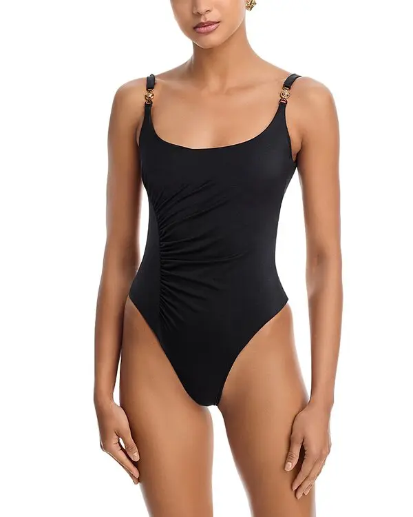 Versace Scoop Neck One-piece Swimsuit - Black