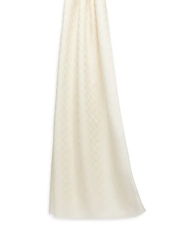 Max Mara Paniere Logo Jacquard Stole - Ivory