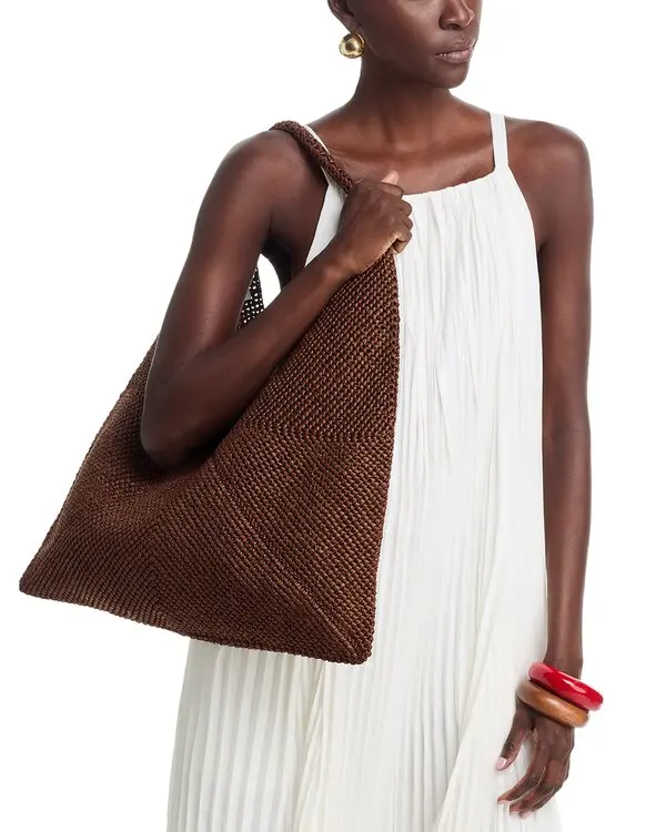 A.L.C. Sid Raffia Tote Bag - Chocolate
