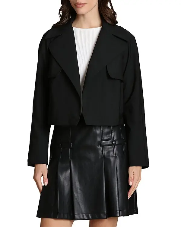 Bagatelle Nylon Cropped Trench Coat - Black