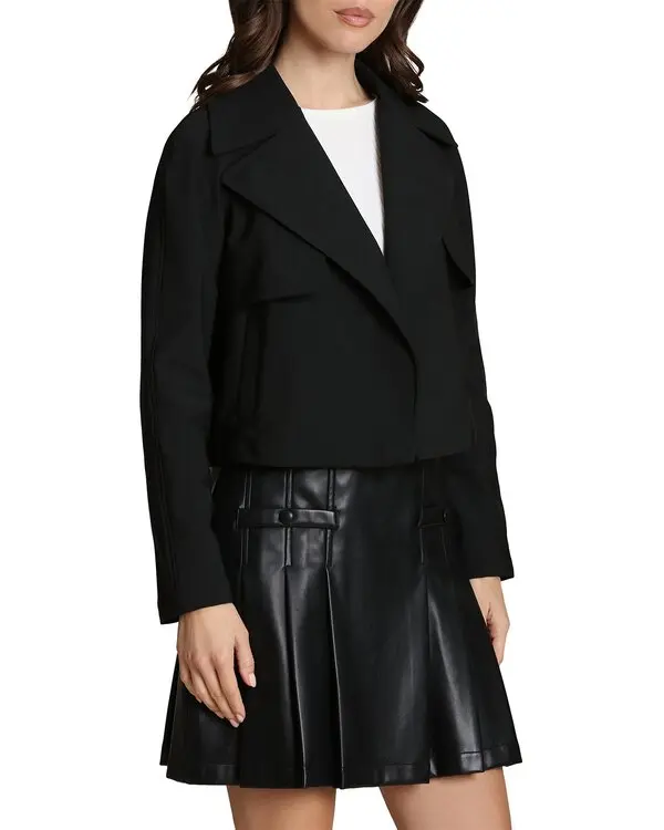 Bagatelle Nylon Cropped Trench Coat - Black