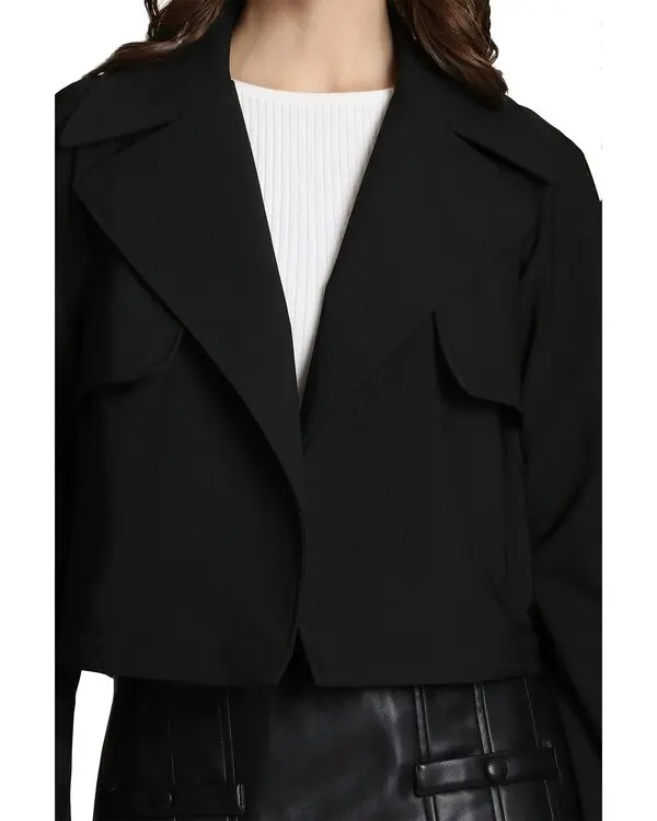 Bagatelle Nylon Cropped Trench Coat - Black